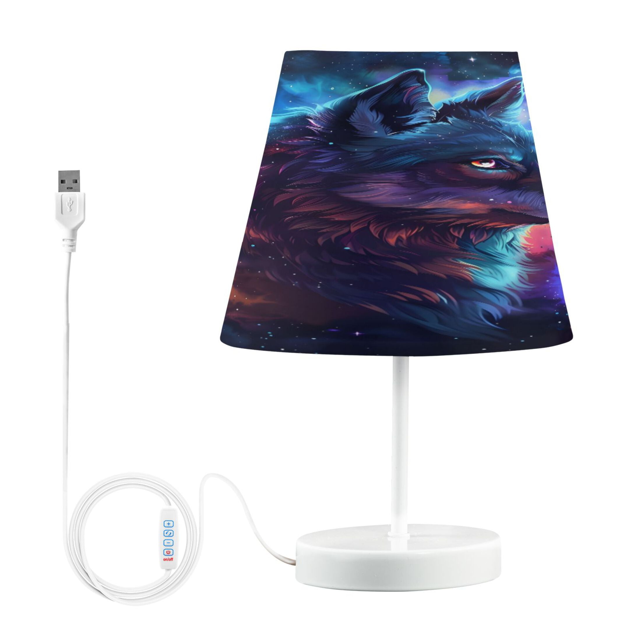 Nebula Colored Wolf Desk Lamp LED Table Nightstand Lamps with 3 Color ...