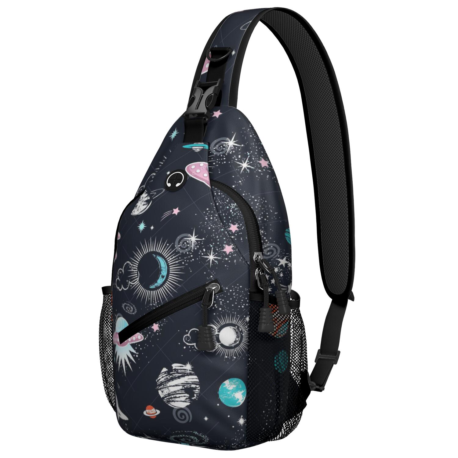 Nebula Cosmic Sling Backpack, Astronaut and Planet Design, Starry Night ...