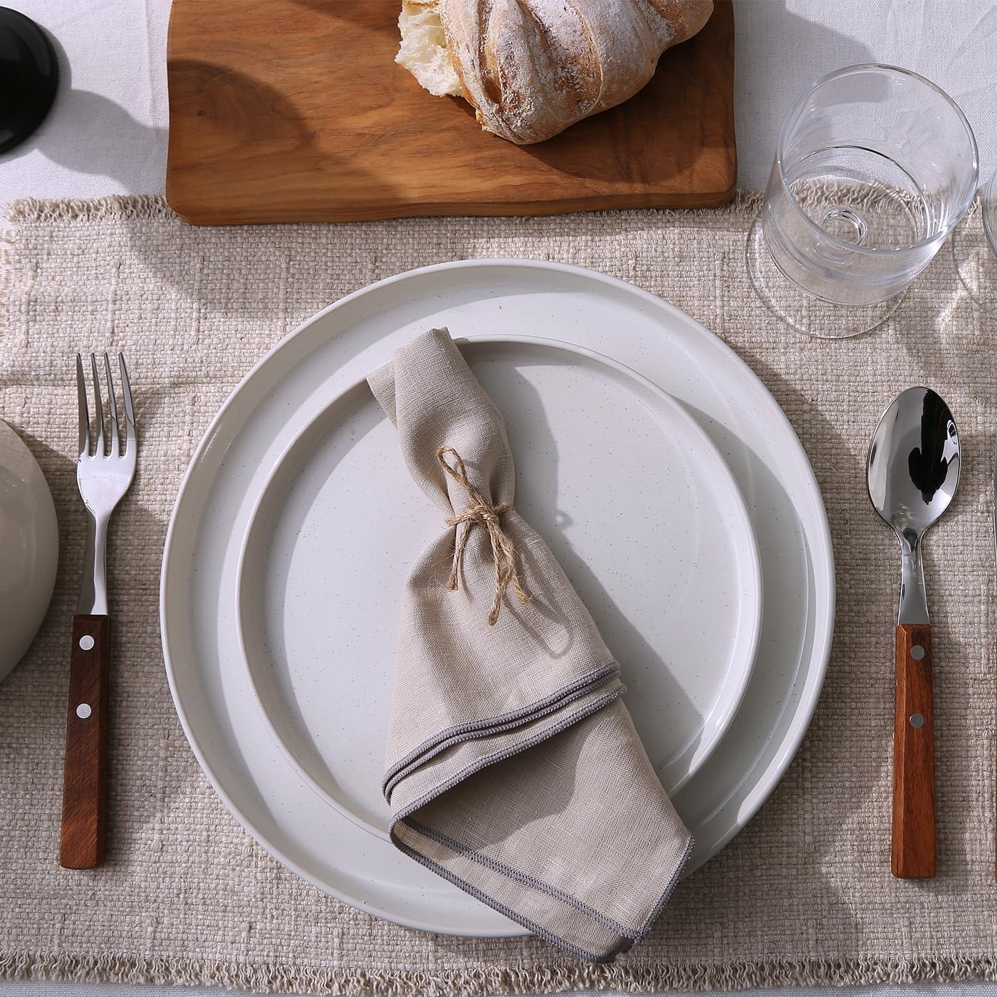 Nebula Dinnerware Set, 12 Pieces White Plates and Bowls for 4 ...