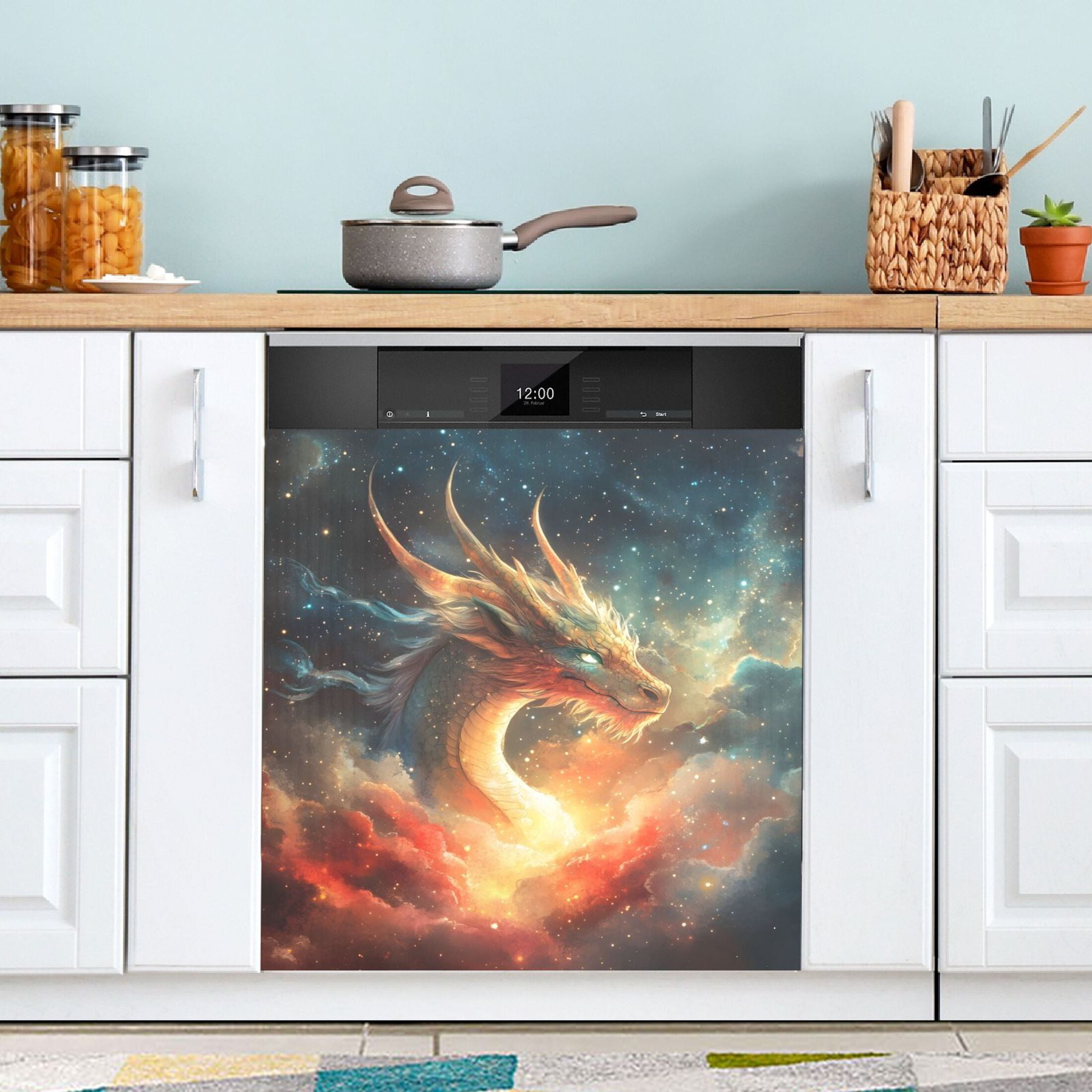Nebula Dragon Dishwasher Magnet Refrigerator Magnetic Cover Washing ...