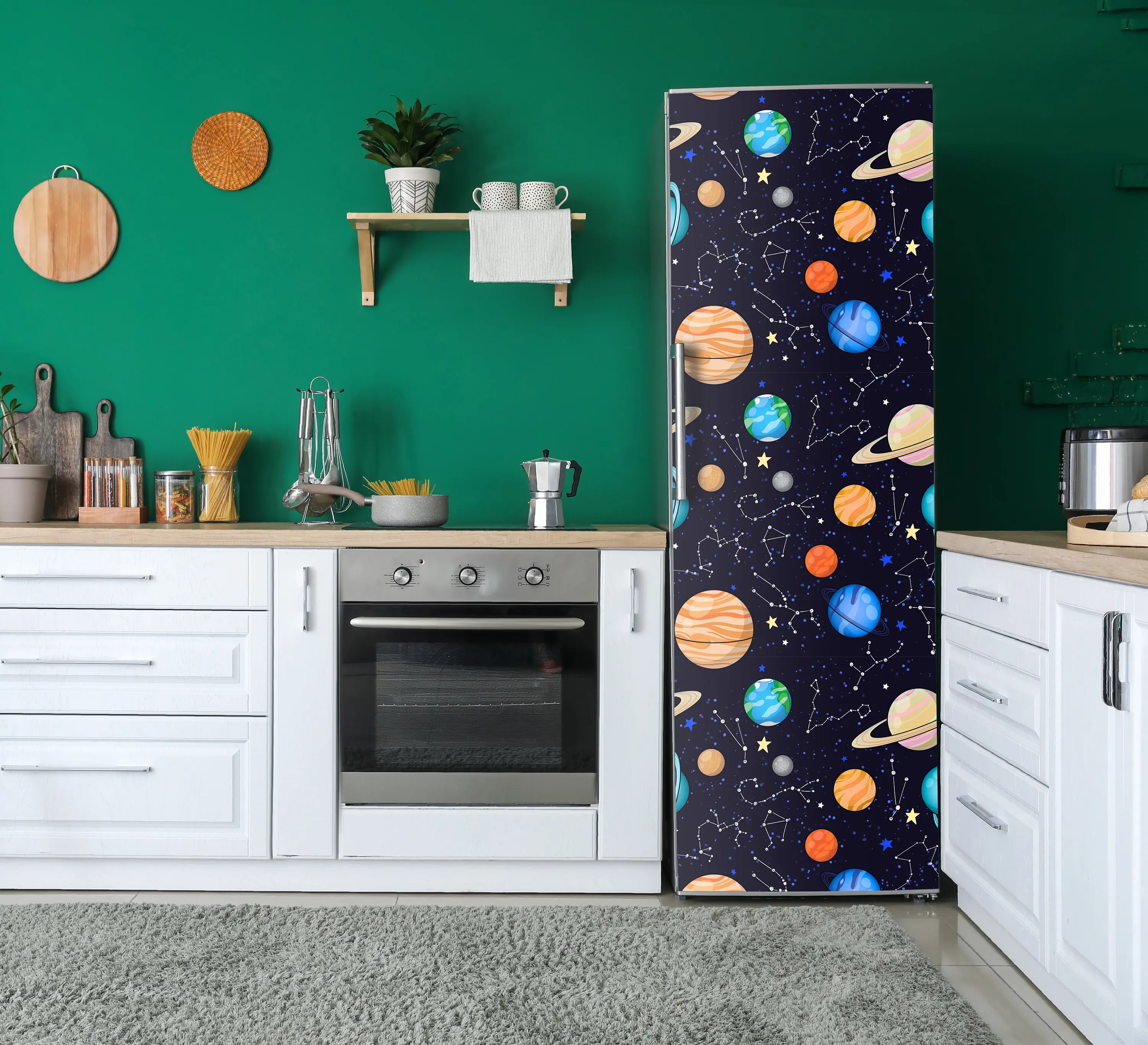 Nebula Fridge Stickers Universe Outer Space Refrigerator Wallpaper Self ...