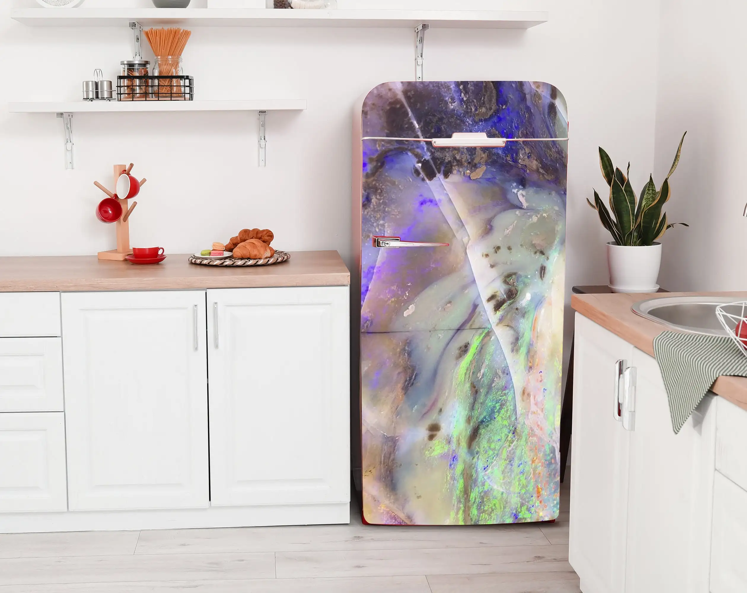 Nebula Fridge Stickers Universe Outer Space Refrigerator Wallpaper Self-adhesive Removable Home ...