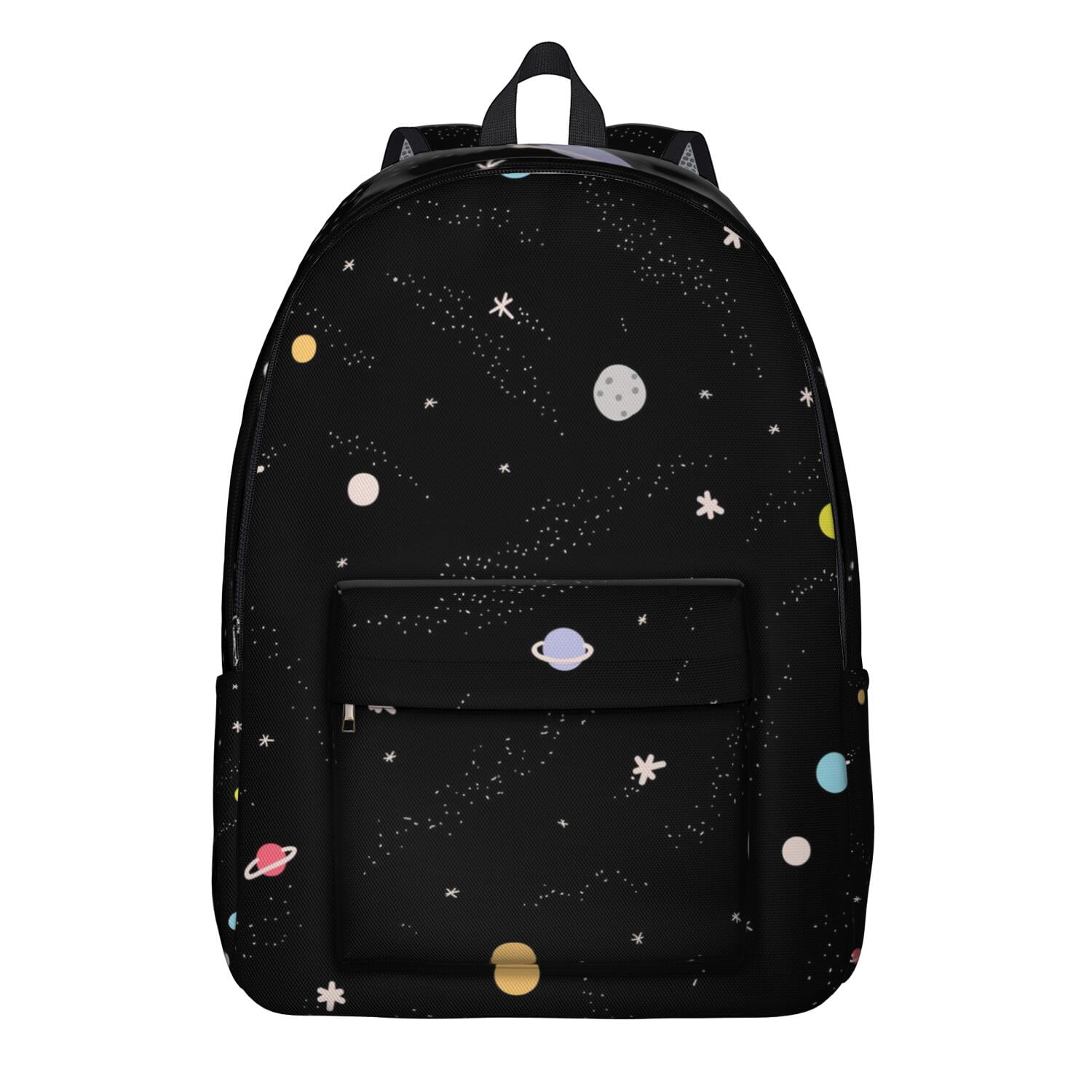 Nebula Galaxy Backpack, Rocket Astronaut Moon and Stars Print Daypack ...