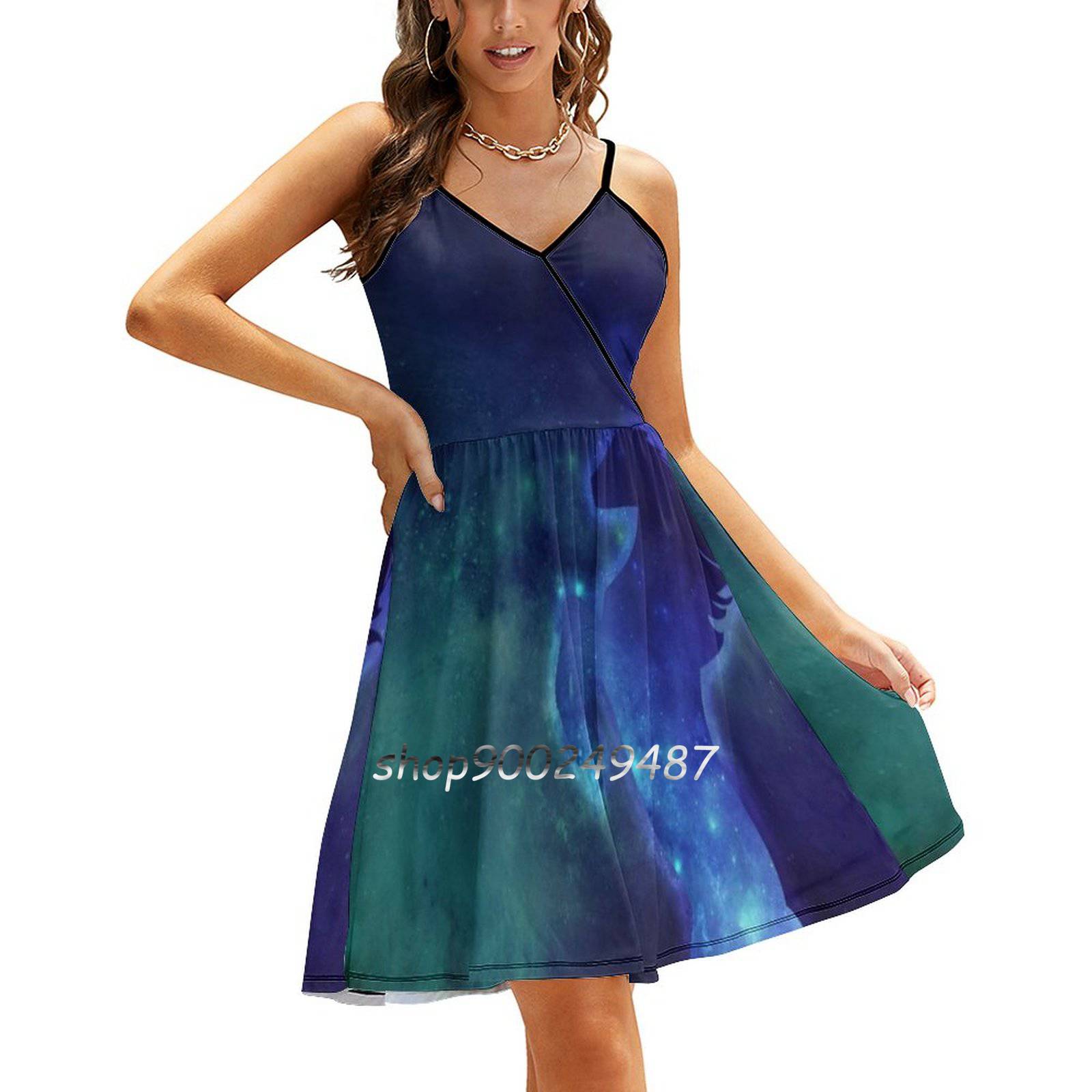 Nebula Galaxy Unicorn In Space Square Neck Dress New Plus Size Elegant ...