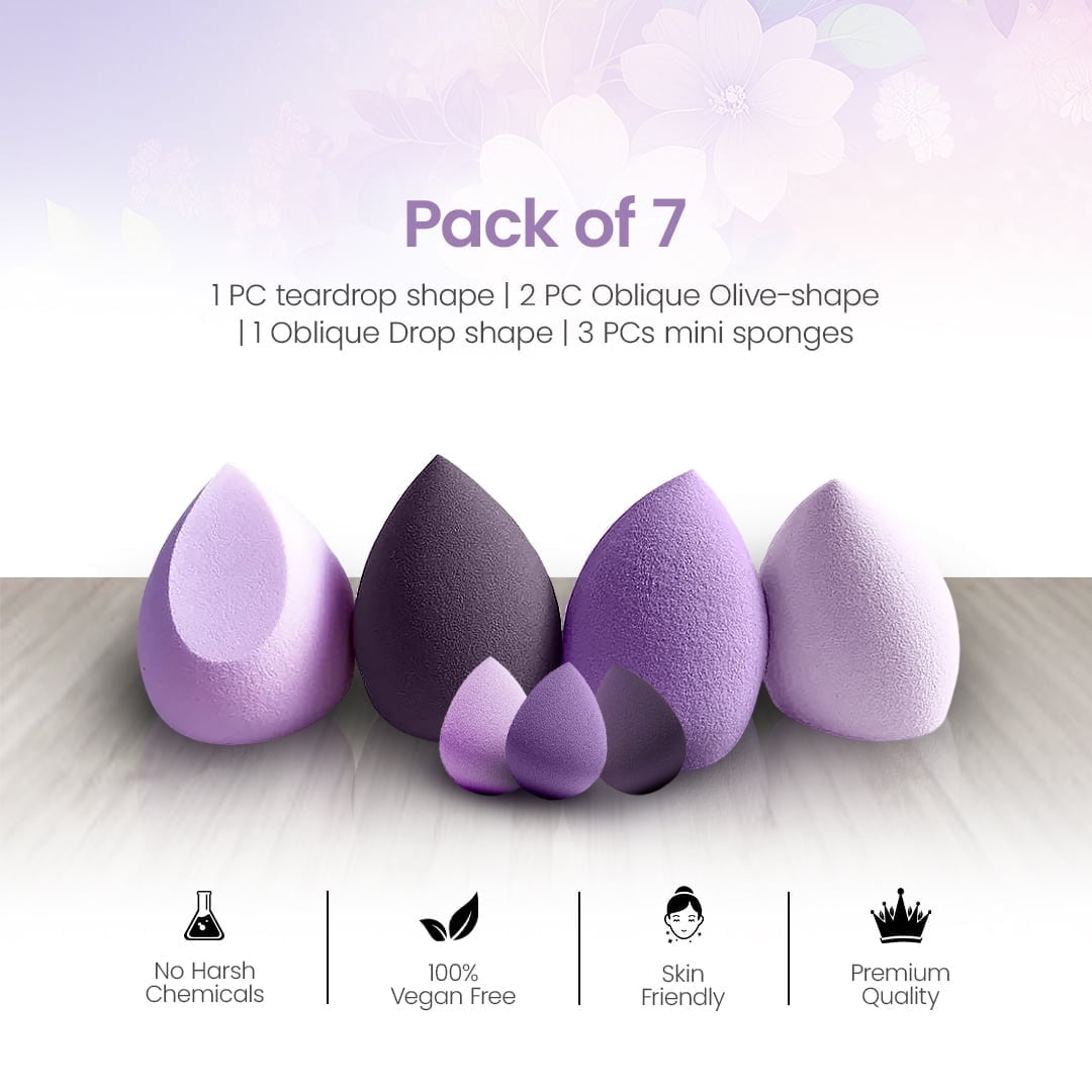 Nebula Glitz 7 Pcs Makeup Sponge Set | Blender Sponges for Liquid ...