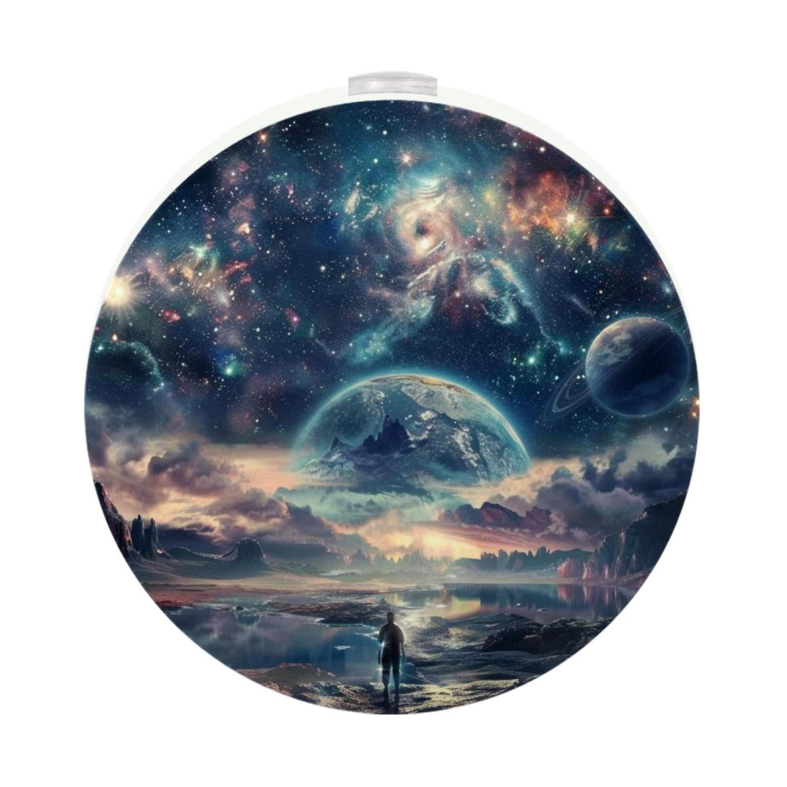 Nebula LED Round Night Light-2PCS, Plug-in Dusk-to-Dawn Auto Sensor ...