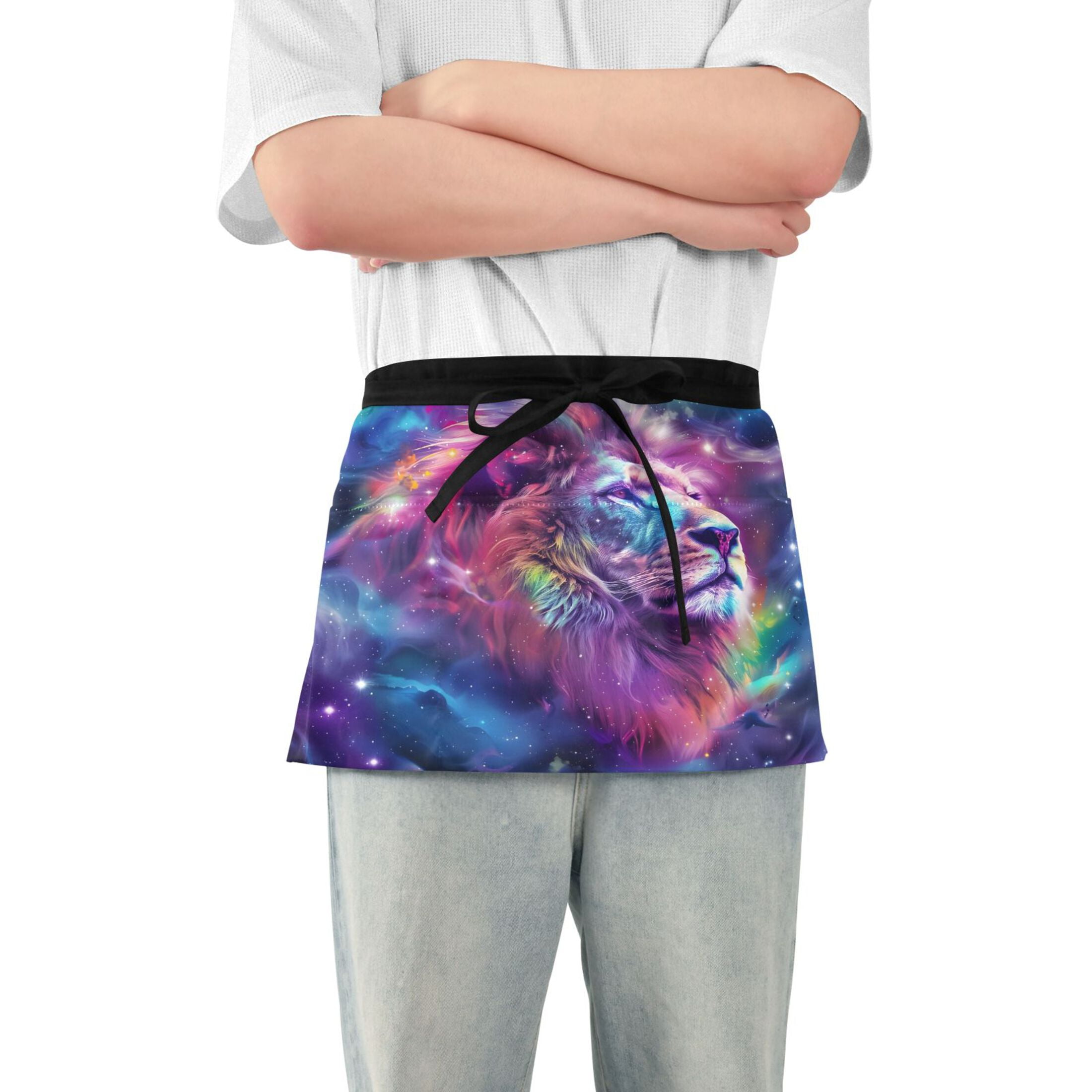 Nebula Lion Head Server Apron with 3 Pockets Waterproof Waitress Waist ...