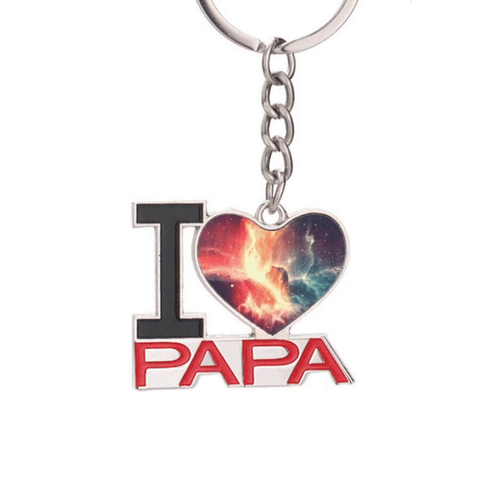 Nebula Mutual Impact Blue Nebula Pattern Keychain Metal Keyring Holder ...