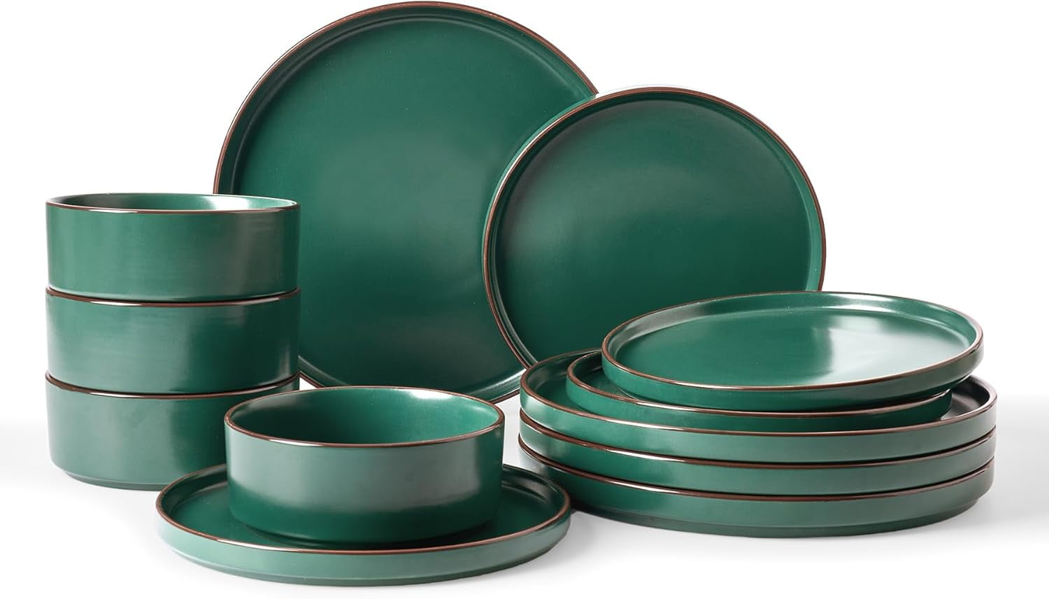 Nebula Ridge Stoneware Dinnerware Sets, Plates and Bowls Sets for 4, 12 ...