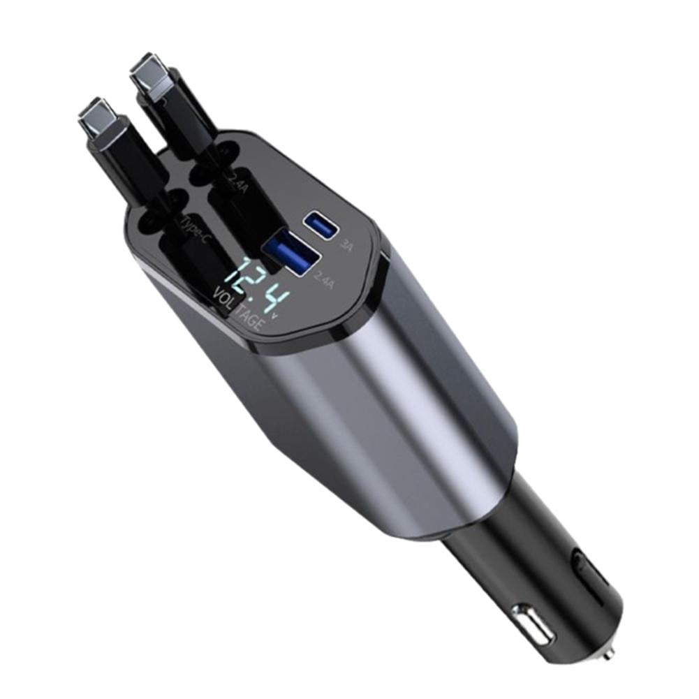 NebulaNook 120W 4-in-1 Fast Car Phone Charger Retractable Cable with ...