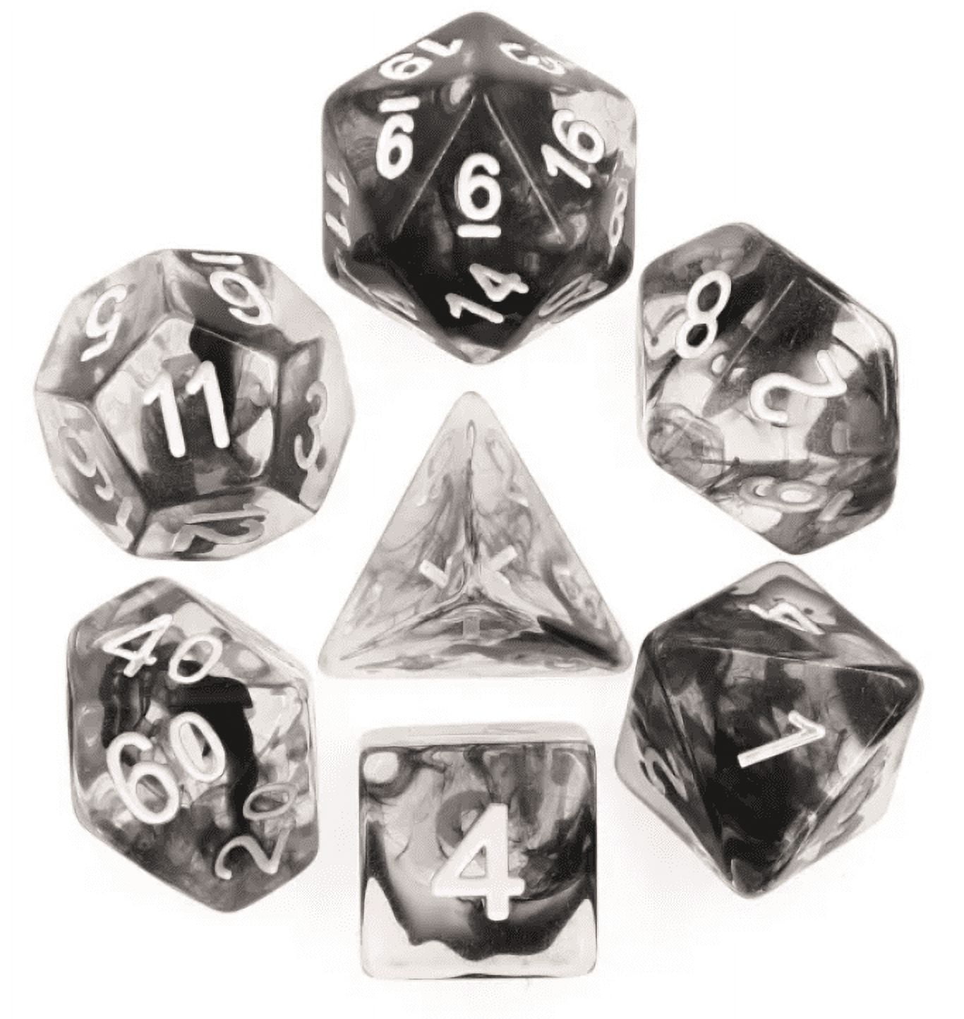 Nebulous Black DnD Dice Set | Dungeons and Dragons | 7 Dice RPG ...