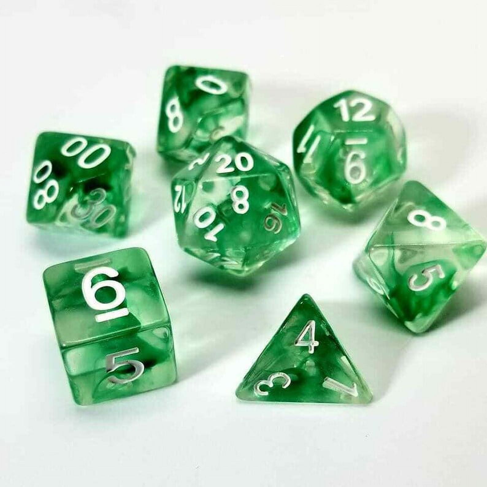 Nebulous Green DnD Dice Set | Dungeons and Dragons | 7 Dice RPG ...