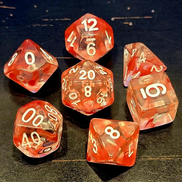 Nebulous Red DnD Dice Set | Dungeons and Dragons | 7 Dice RPG ...