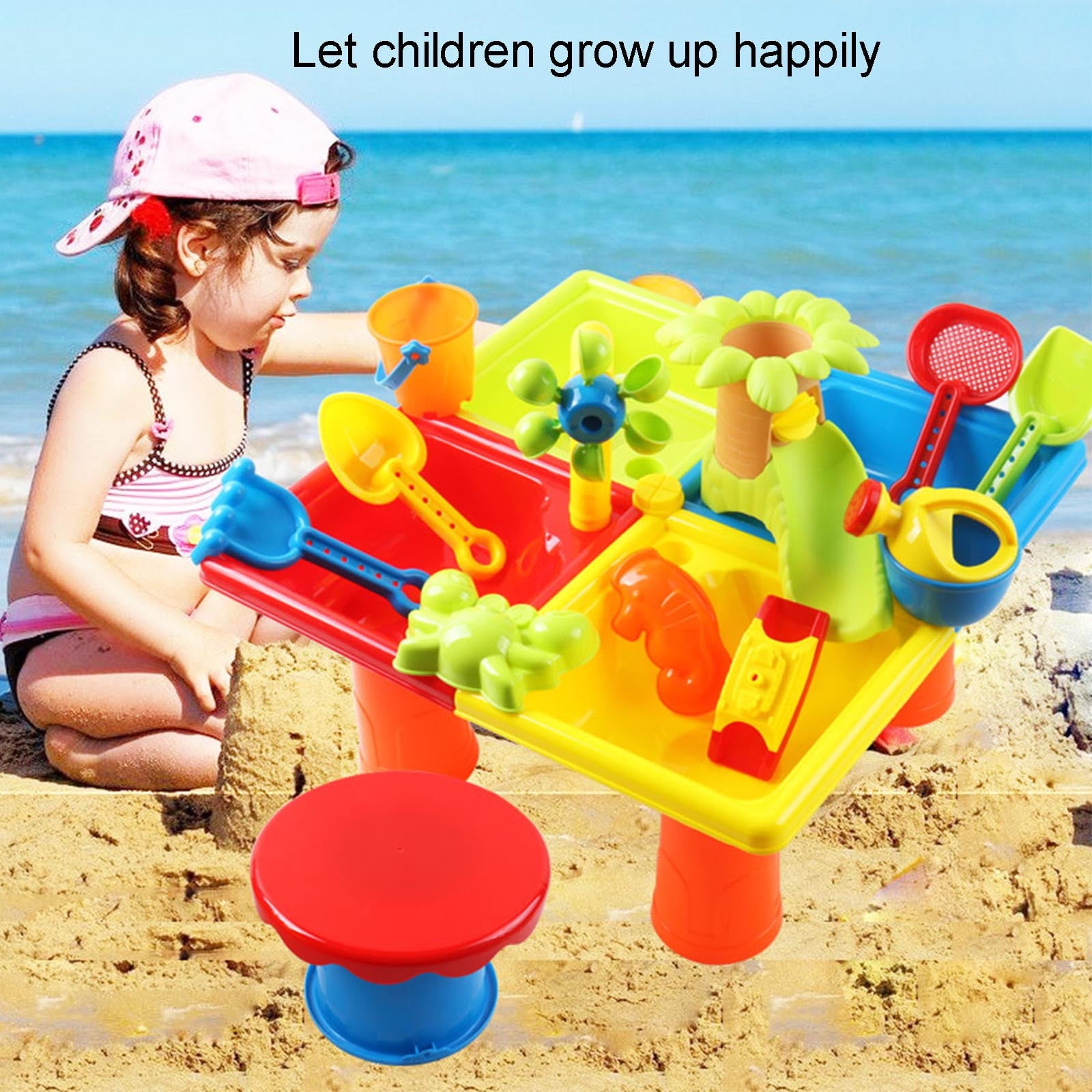Nebwoak 4-in-1 Sand & Water Table for Toddlers - 25-Piece Activity Play ...