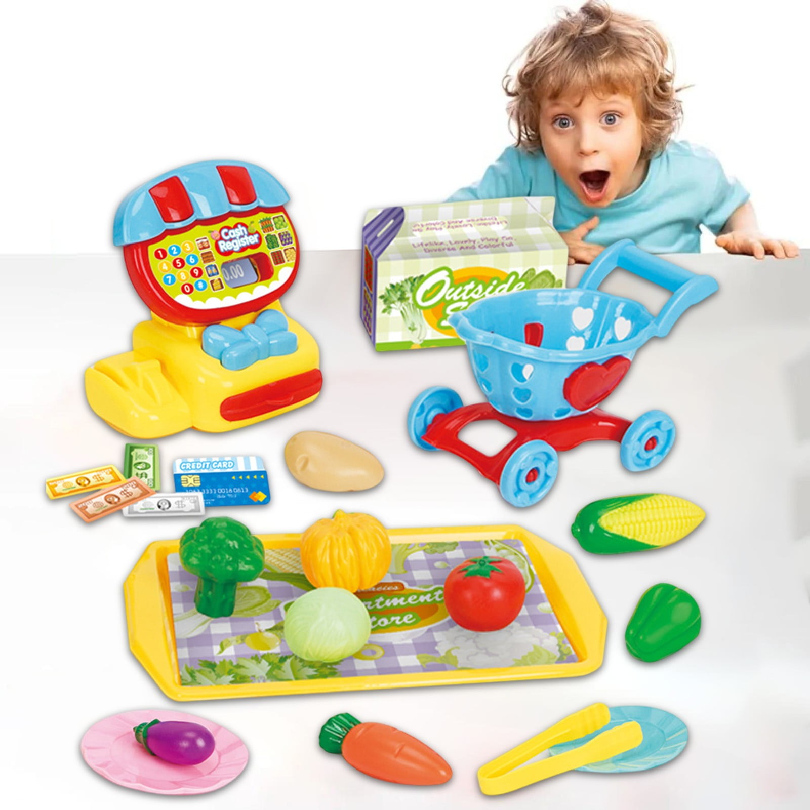 Nebwoak Ki-ds Play Kitchen Set for 4+, Tod-dler Pretend Cooking Toys ...