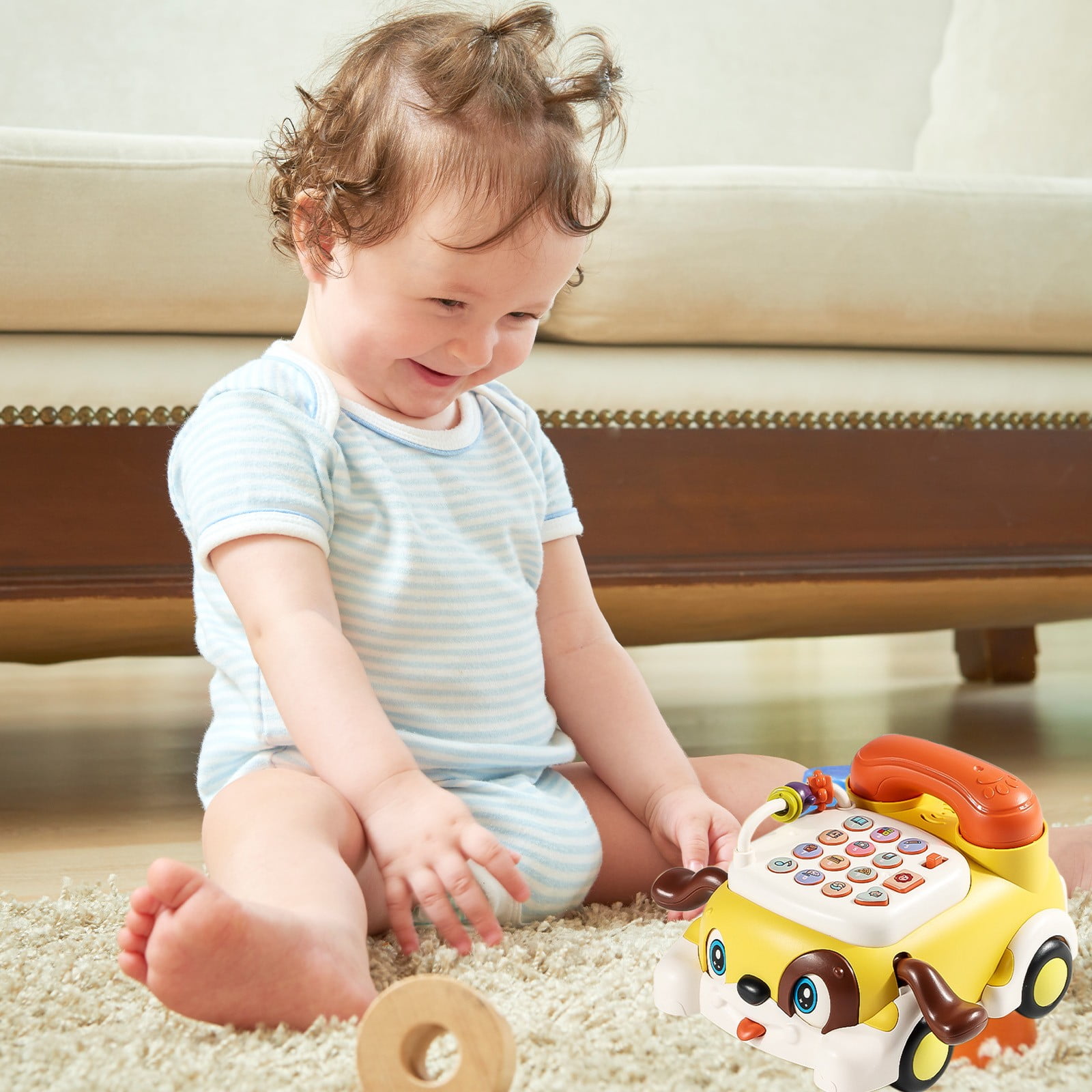 Nebwoak Music Toys for 1 Year Old Girl Interactive Puppy Telephone Car ...