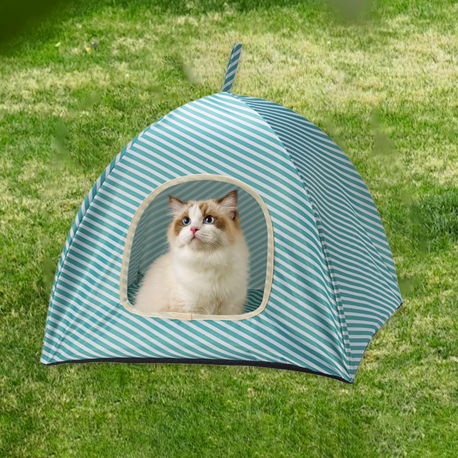 Nebwoak Portable Cat Teepee Tent - Foldable Pet Cave for Indoor Outdoor ...
