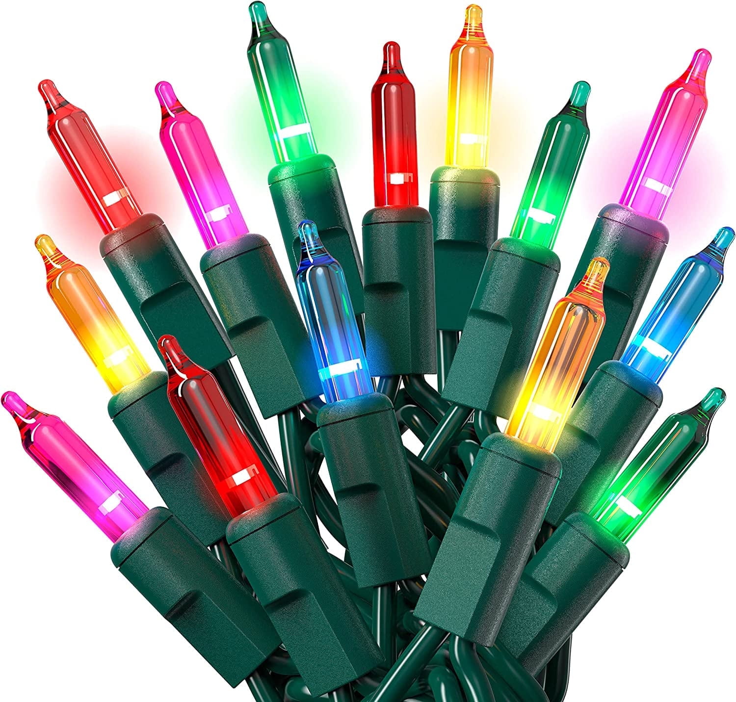 LED Twinkle Christmas Lights, Indoor & Outdoor 100 Multi-Color Mini ...