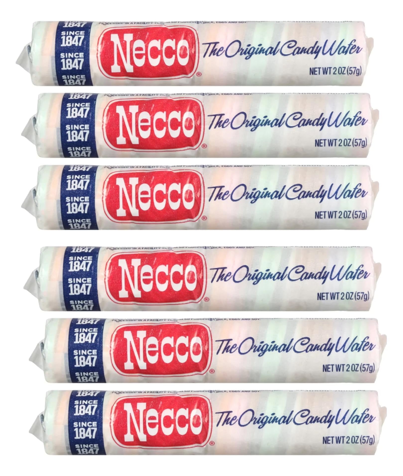 Necco Wafers - 6 Pack - 2 ounce Rolls - The Original Wafer Candy ...