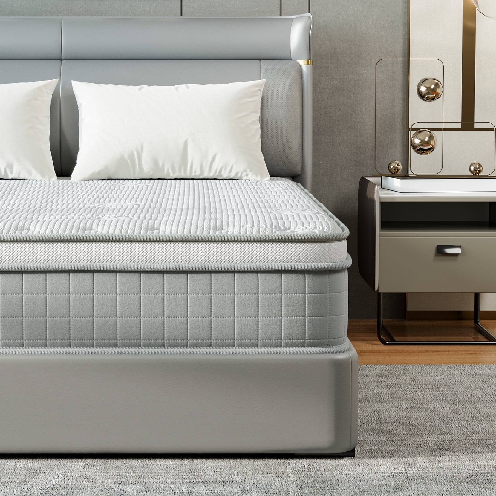 Neche 10" Twin-XL Size Hybrid Mattress, Memory Foam & Pocket Springs ...