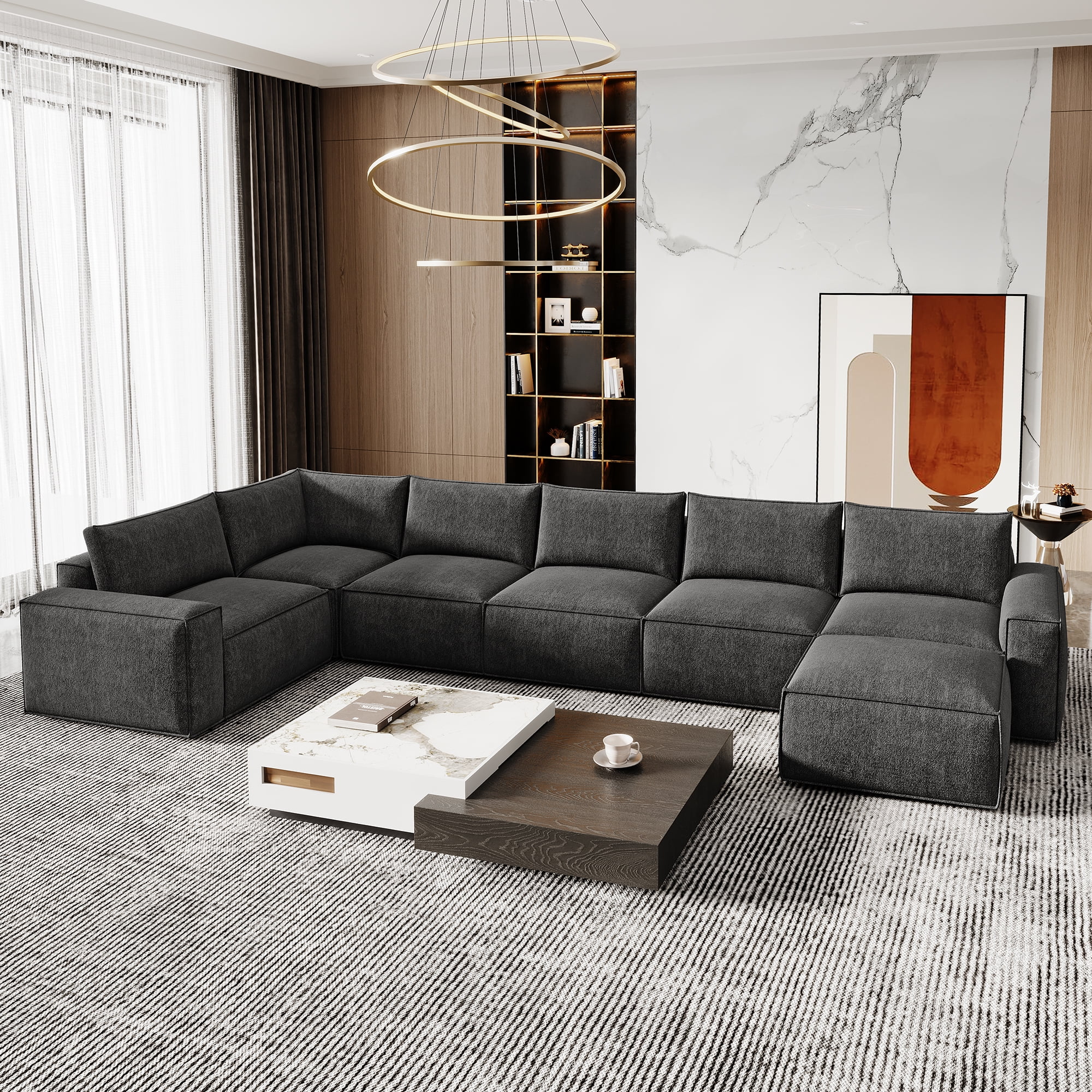 175" Oversized Boneless Couch for Living Room, Neche Modern Modular ...