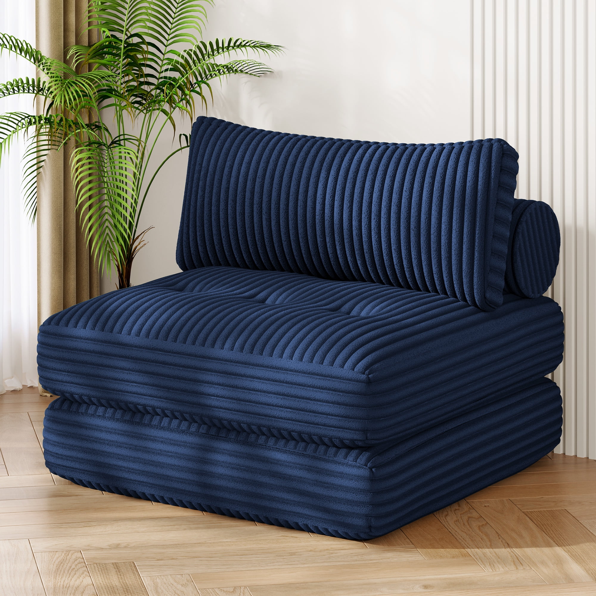 Neche Corduroy Folding Sofa Bed, Convertible Sleeper Chair with Pillow ...