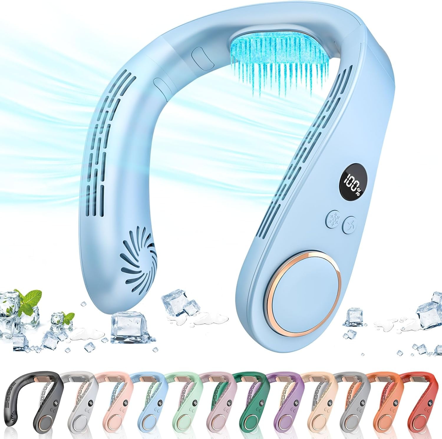 Neck Air Conditioner,5500mAh Neck Fan Rechargeable Battery Operated ...
