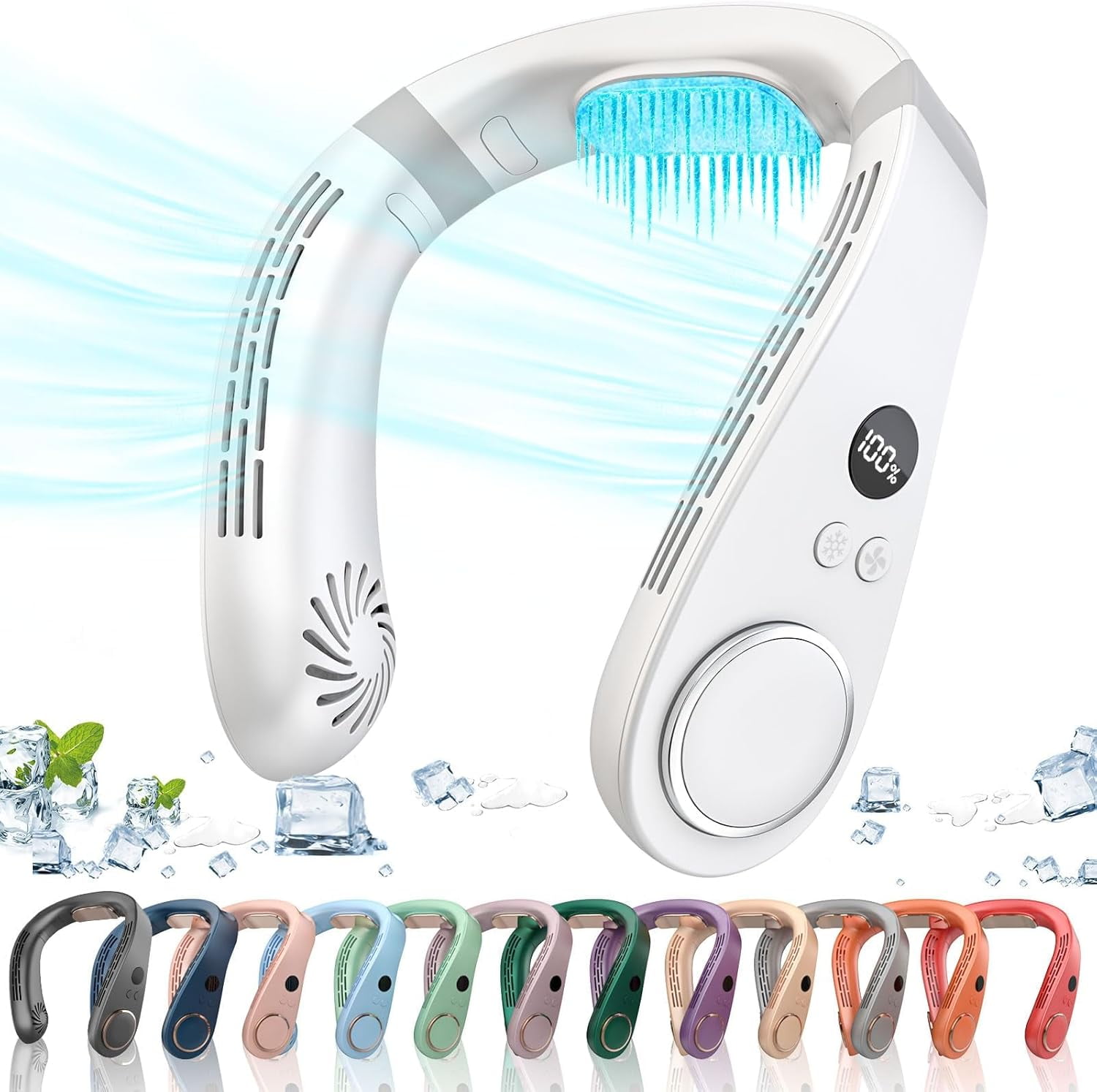 Neck Air Conditioner,5500mAh Neck Fan Rechargeable Battery Operated ...