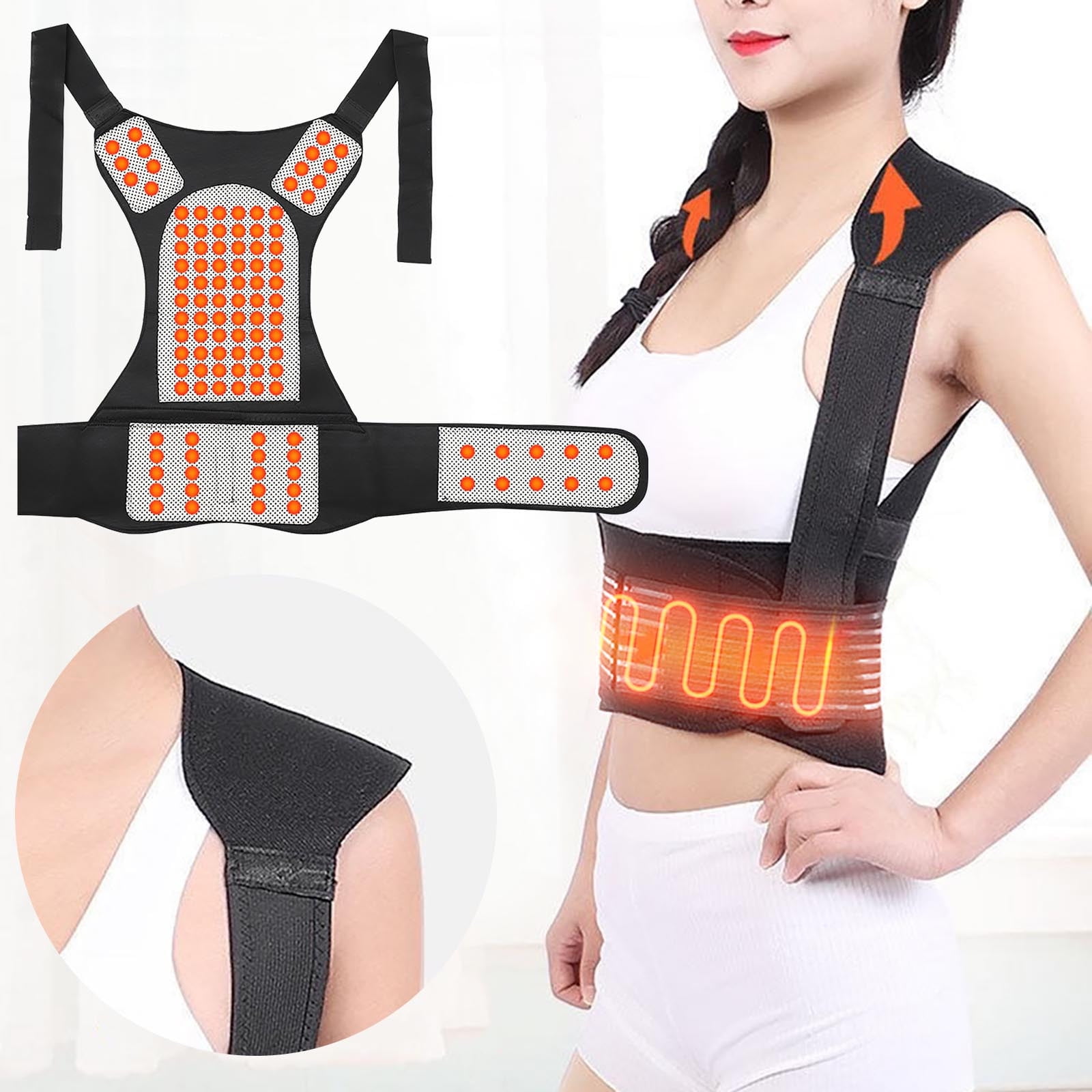 Neck Back Support Strap, Ergonomic Protecting Vest, Breathable Mesh ...