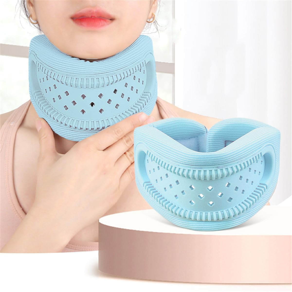 Neck Brace for Pain Relief and Support, Soft Adjustable Cervical Collar ...