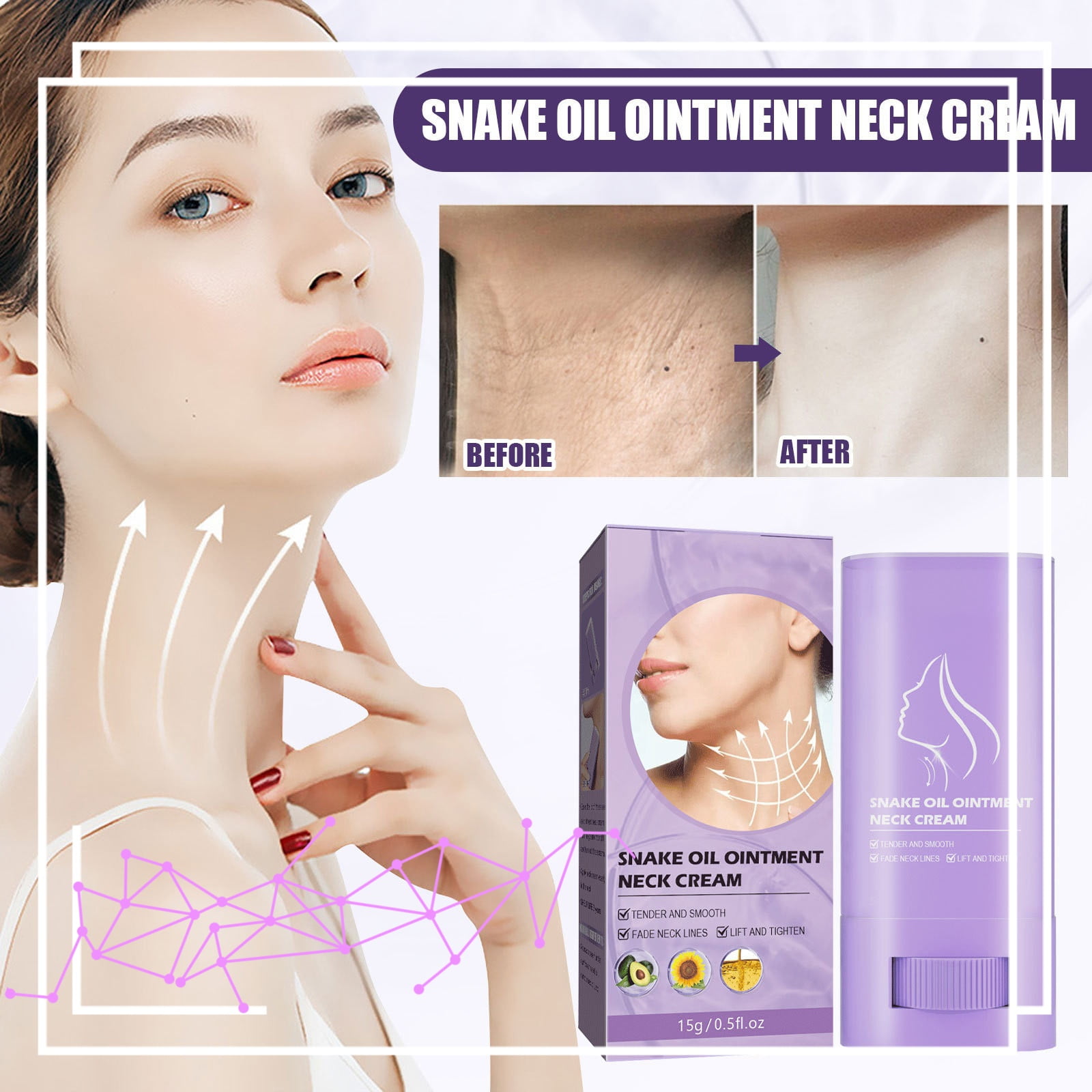 Neck Care Stick,Oil Ointment Neck Cream,Fade And Neck Lines Firming ...