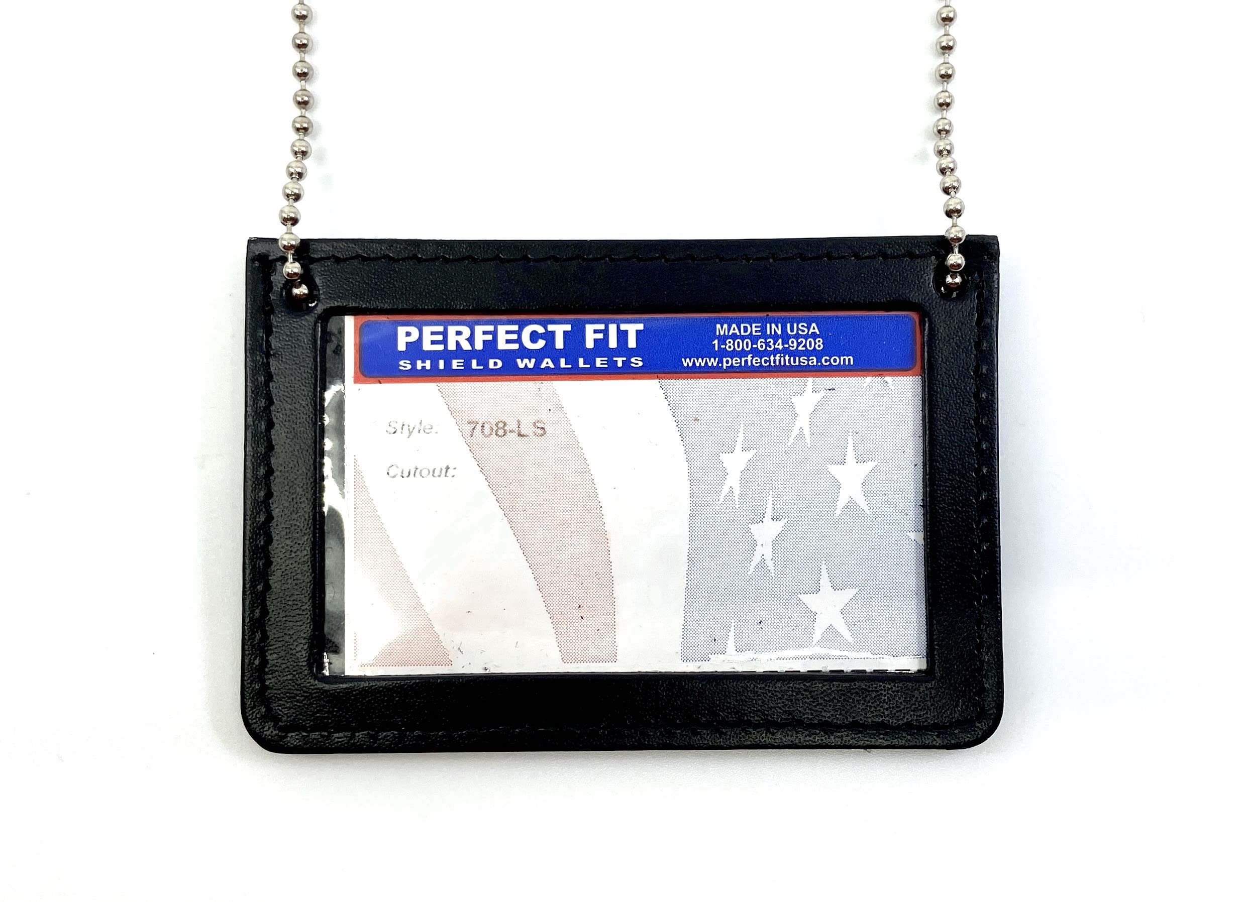 Neck Chain Double Sided ID Holder with 2 Clear Picture ID Windows ...