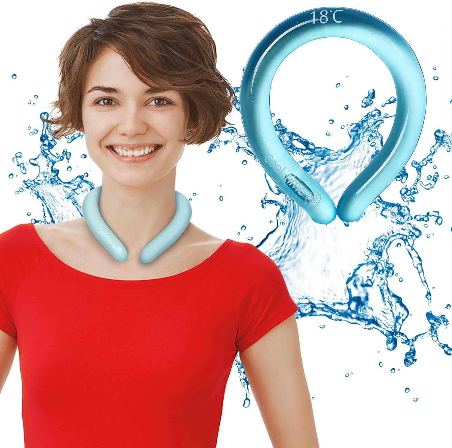 Neck Cooling Tube, Wearable Cooling Neck Wraps for Summer Heat, Hands ...