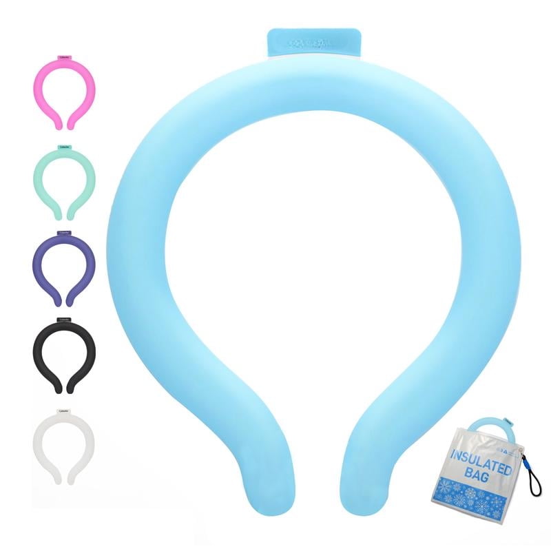 Neck Cooling Tube with Insulated Bag, Reusable Ice Ring Cooler Wearable ...