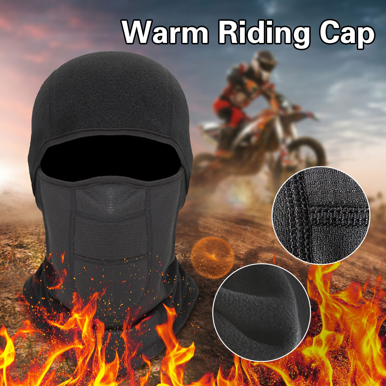 Neck Cover Eye-catching Hat Cold And Wind Proof Cap Riding Cap ...