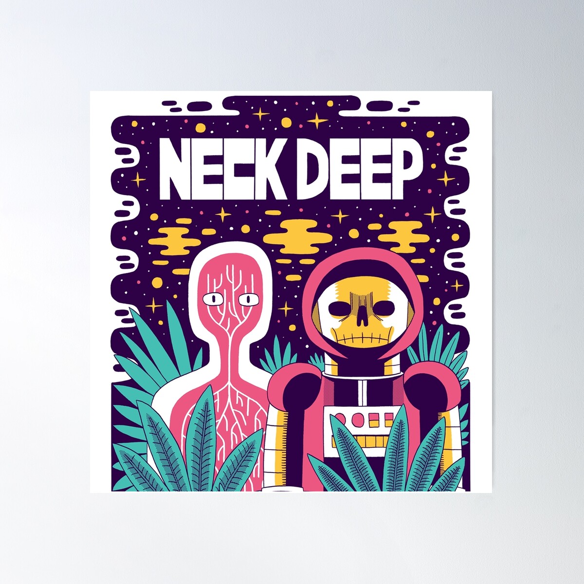 Neck Deep Aliens Tour 2023 Masep Poster Wall Art, Modern Wall Decor For ...