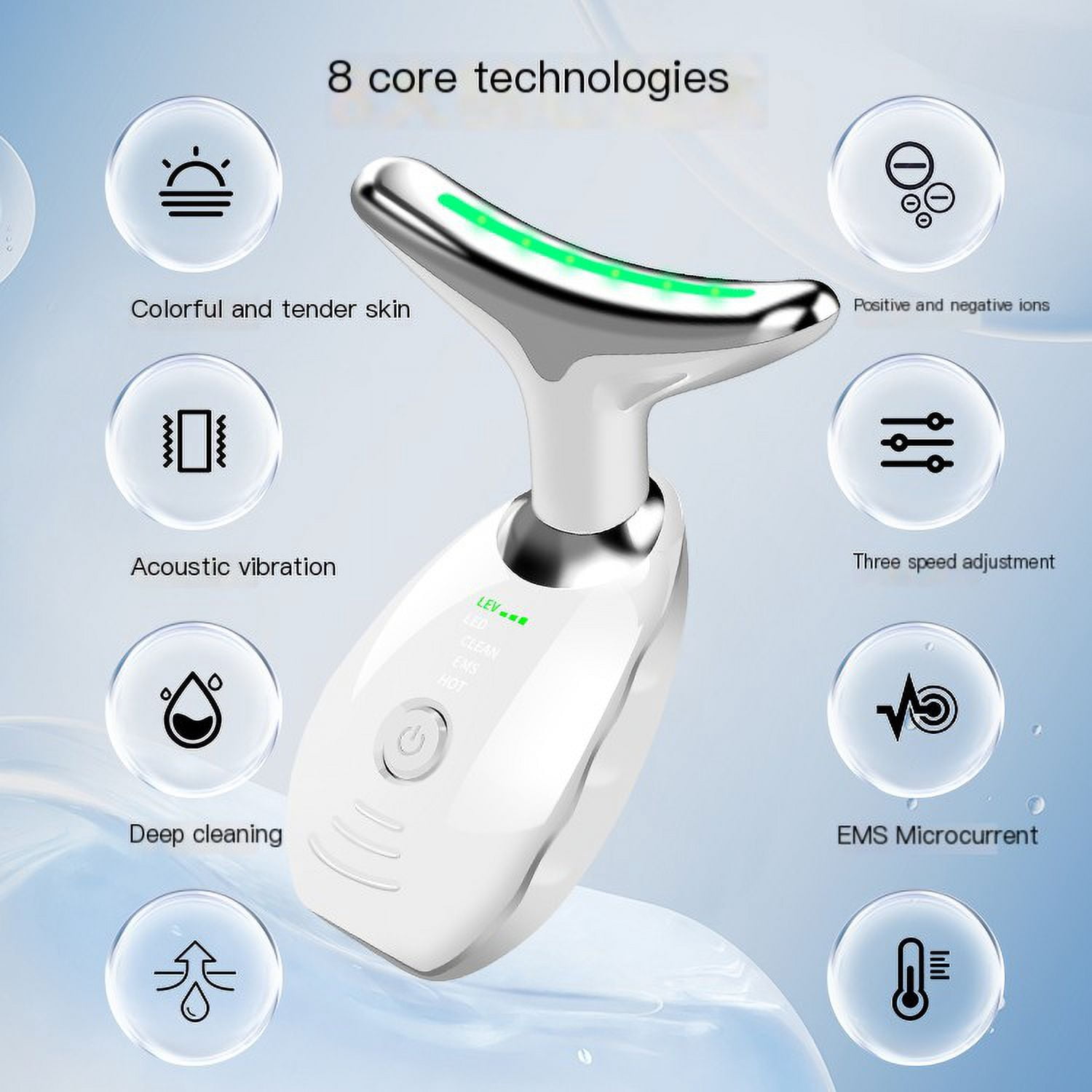 Neck Face Beauty Device, Skin Care Facial Massager, 3 in 1 Portable ...