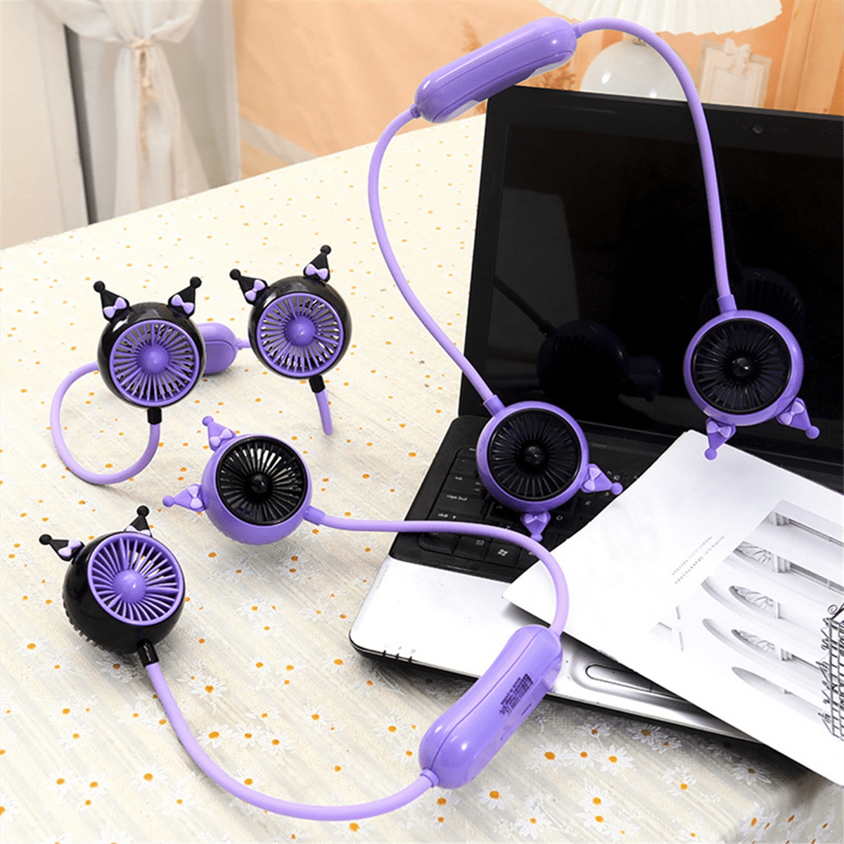 Neck Fan 300-500mah Battery Operated Neckband Fan Hand-Free Wearable ...