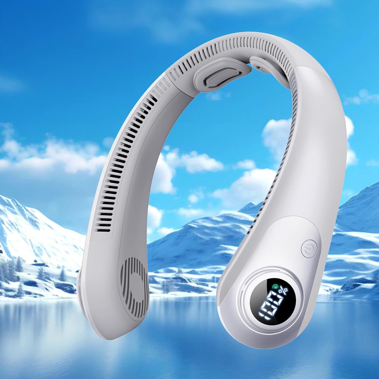 Neck Fan with LED Display, Portable Rechargeable Bladeless Hands-Free ...