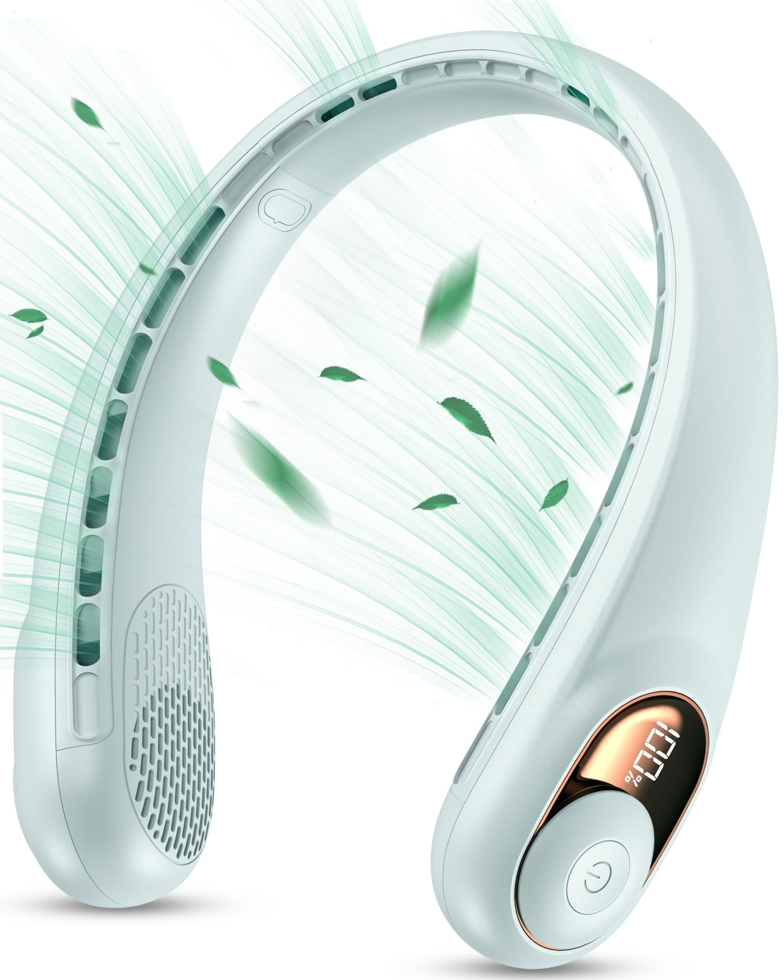 Neck Fan, Portable Bladeless Neck Fans, Upgrade 360° Airflow, Super ...