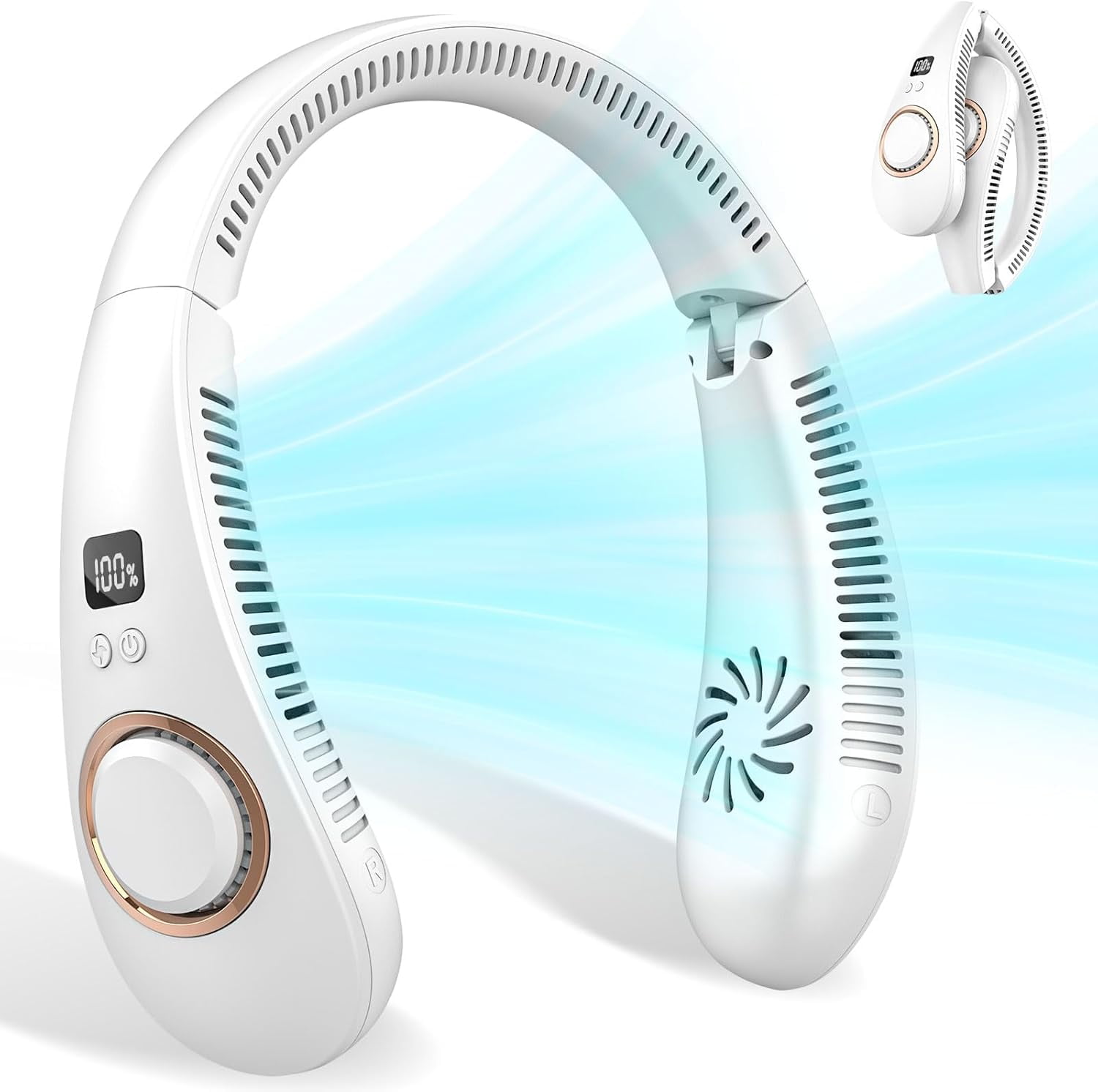 Neck Fans Portable Rechargeable,Bladeless Neck Fan Battery Powered ...