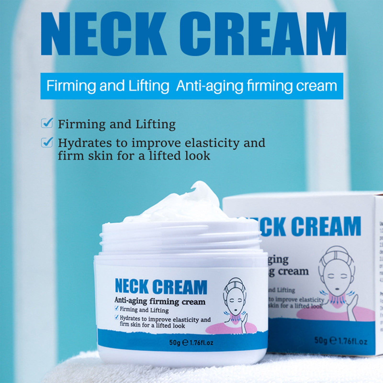 Neck Firming Cream 1.8 oz Peptide Enhanced Tightening and Lifting for ...