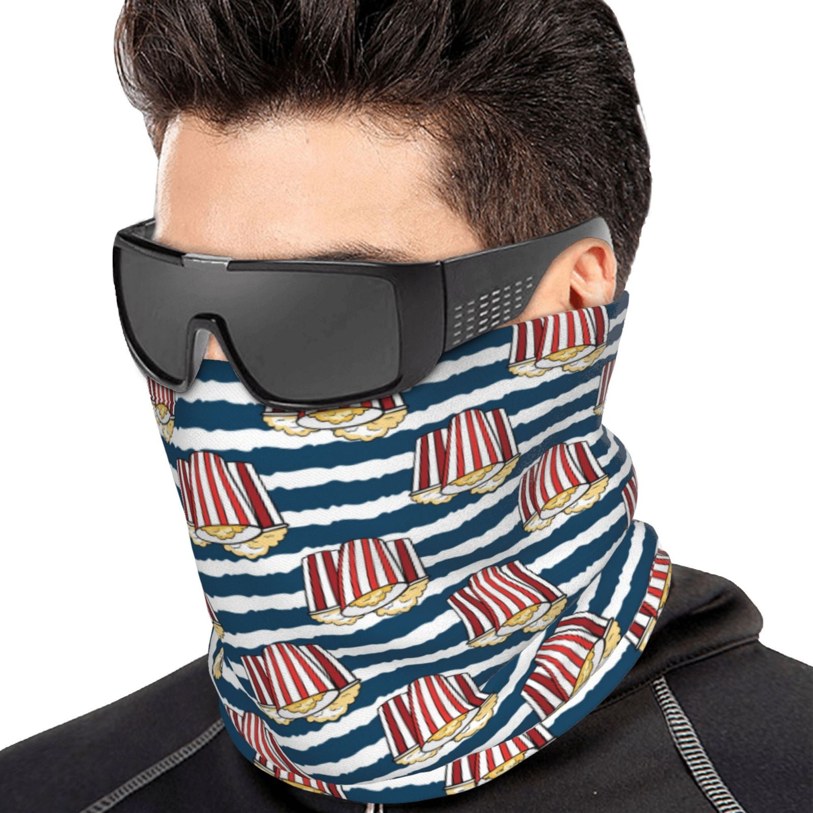 Neck Gaiter Bandana Face Mask - Popcorn Breathable Sun Wind-Proof Face ...