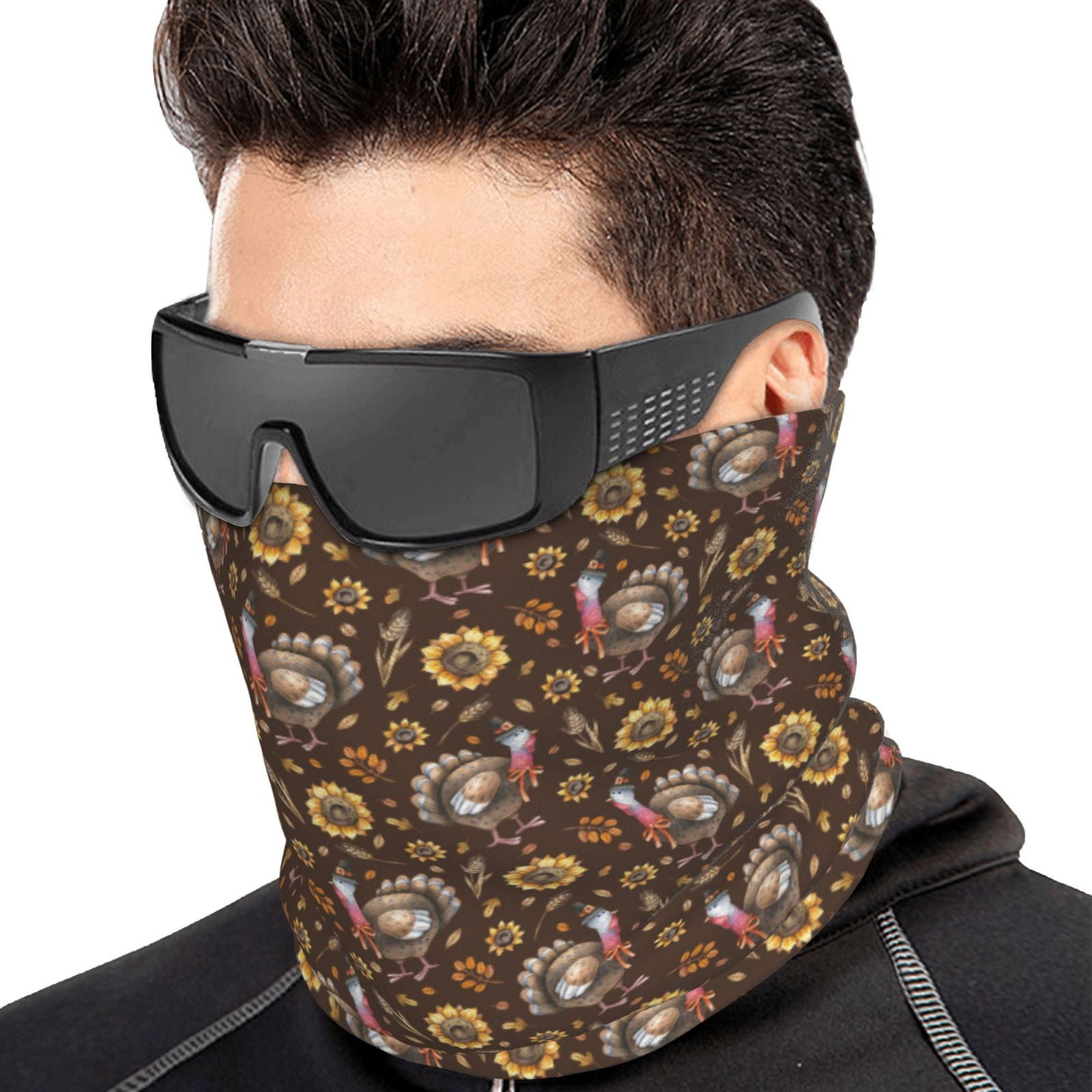 Neck Gaiter Face Cover Scarf, Turkey Sunflower Harvest Soft Face Sun ...
