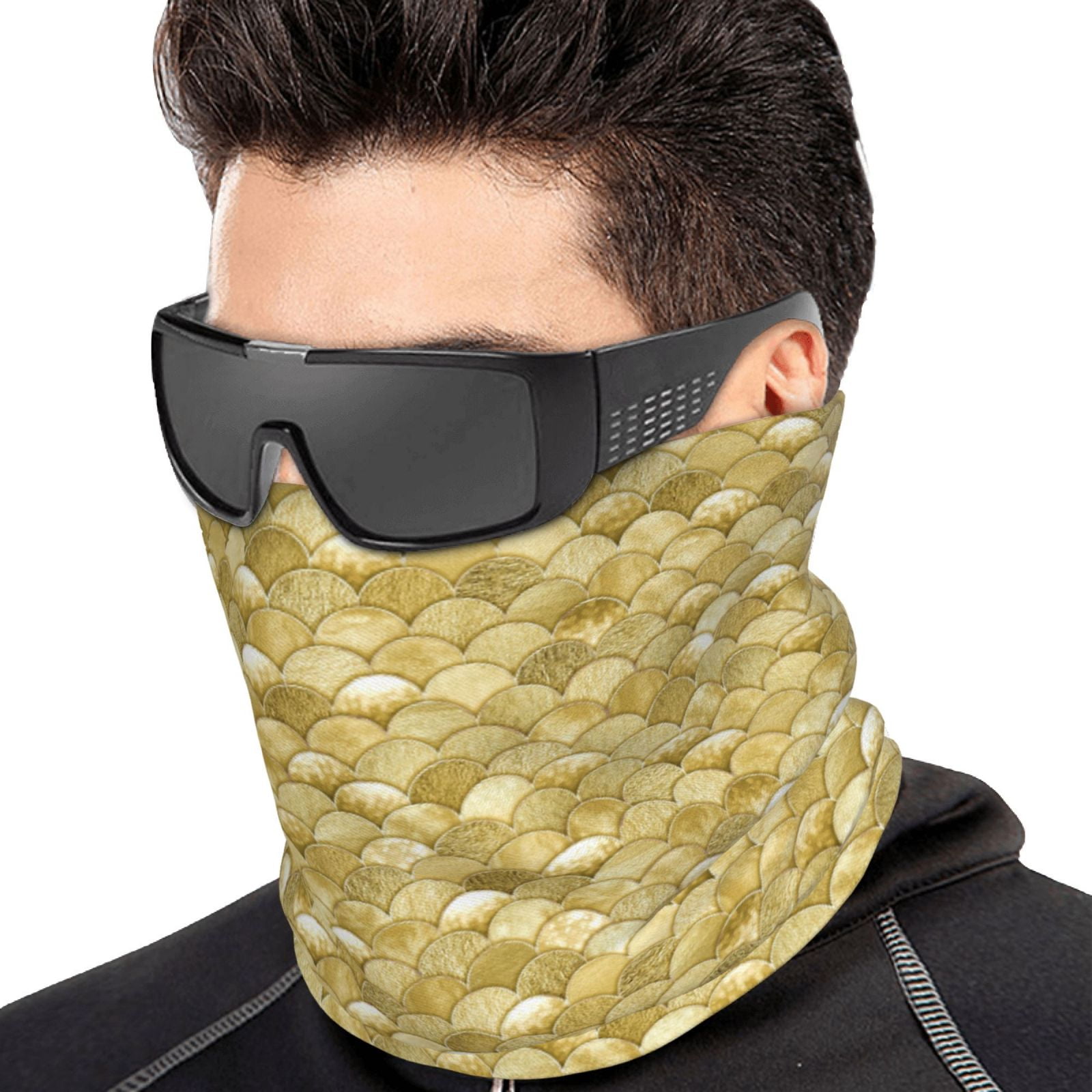 Neck Gaiter Face Cover Scarf, fish scale golden glittering Soft Face ...