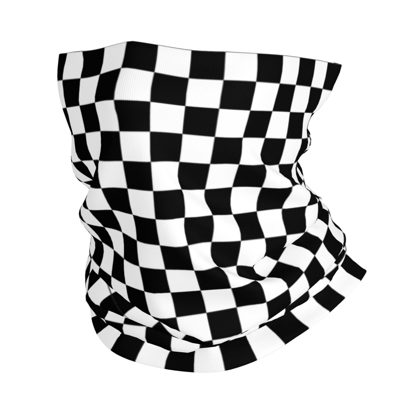 Neck Gaiter Face Mask Men Women Checkerboard Black And White Seamless ...
