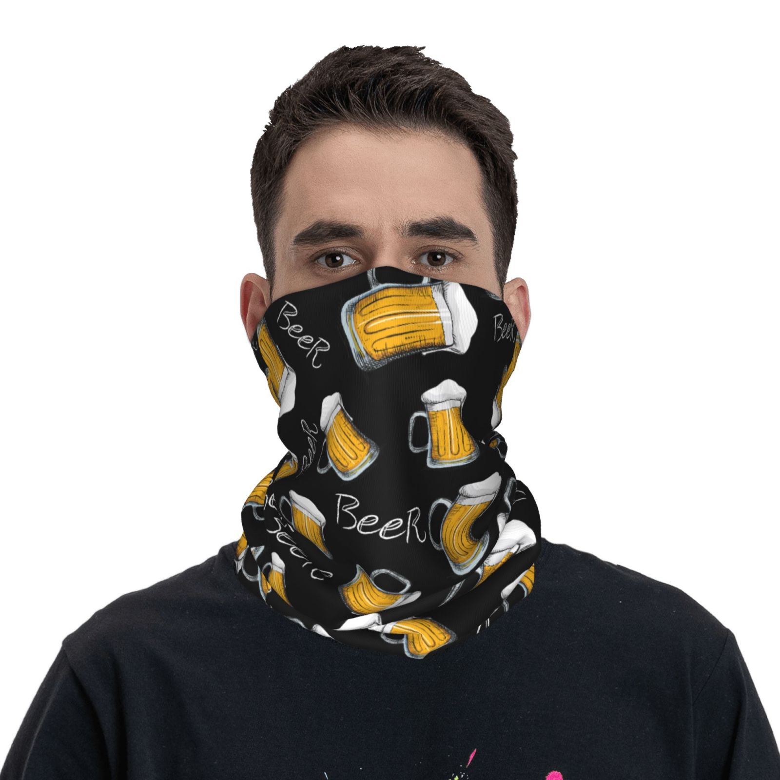 Neck Gaiter Face Mask Men Women, Cute Cartoon Beer Mug Warmer ...