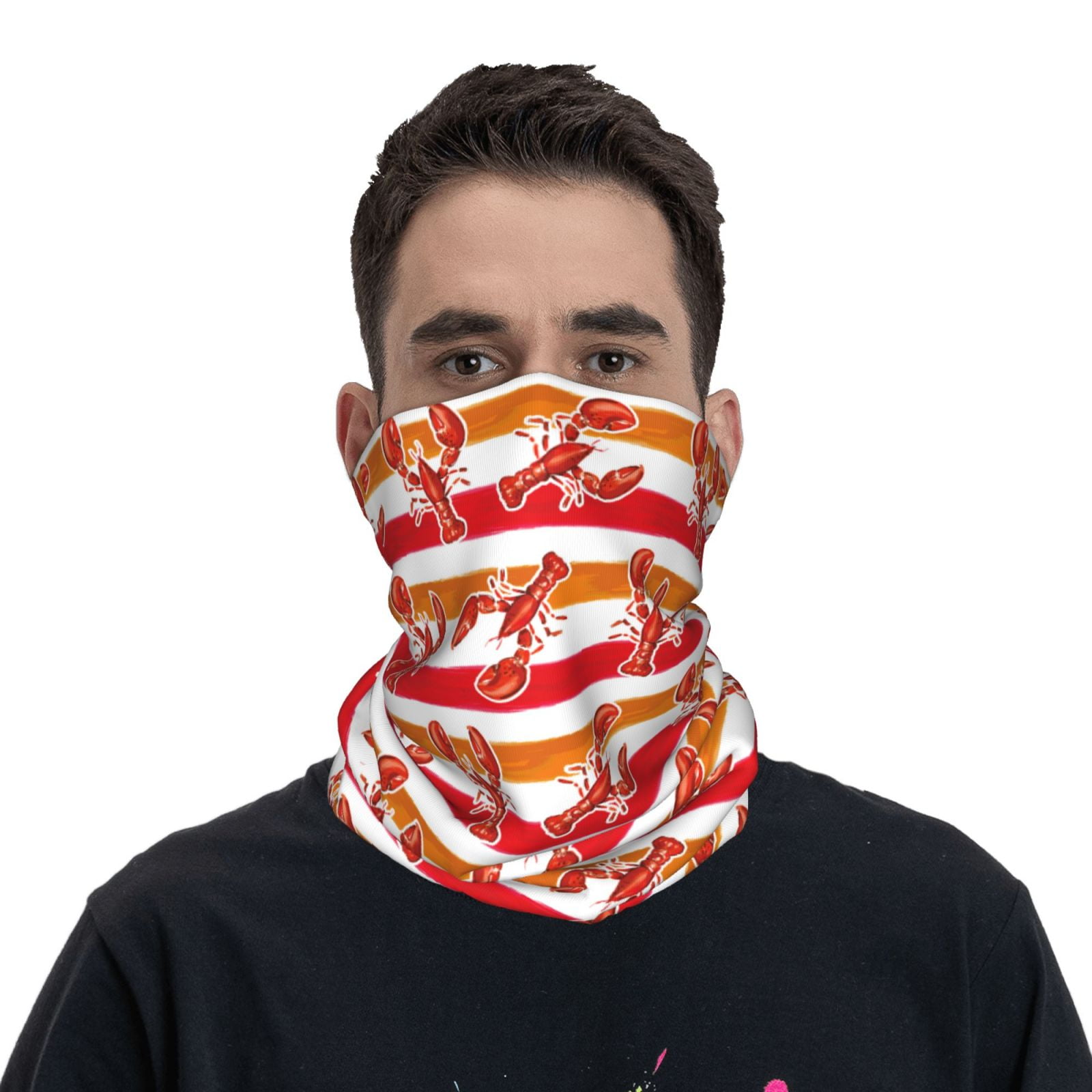 Neck Gaiter Face Mask Men Women, Red Lobster Warmer Breathable Face ...