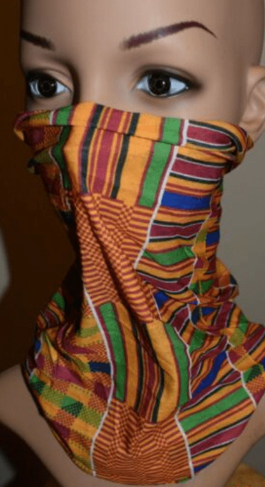 Neck Gaiter, Magic Scarf, Bandana, Balaclava,Ghana Kente Cloth ...