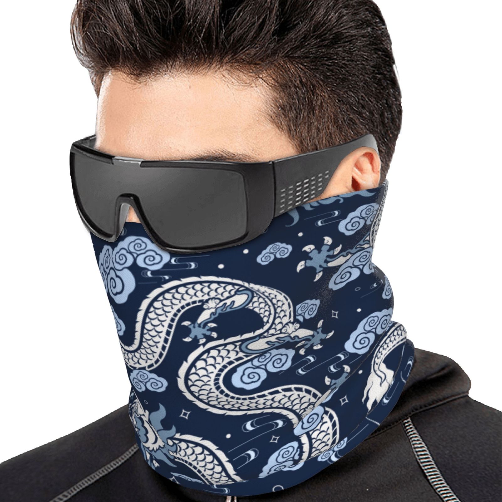Neck Gaiter for Women Men Warm dragon pattern1 Headband Head Wrap ...